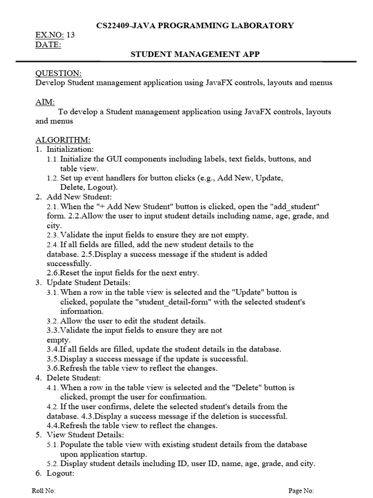 165 Java Record Ex13 | PDF | Login | Databases
