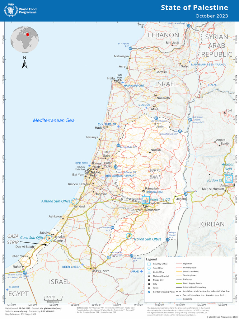 State of Palestine - Map - Operations Overview - 20231013 - 0 | PDF