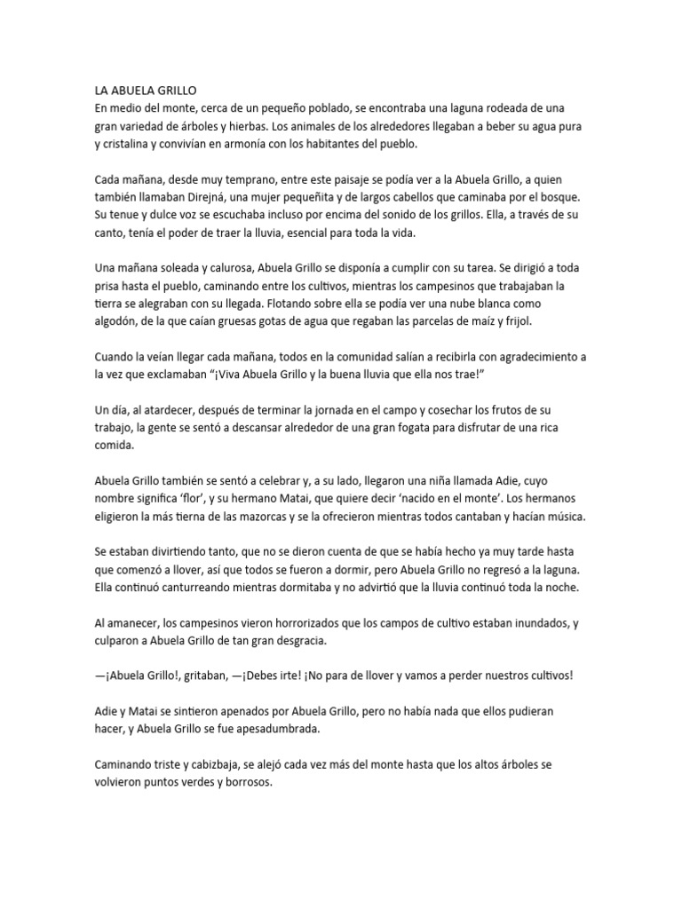 La Abuela Grillo | PDF | Lluvia