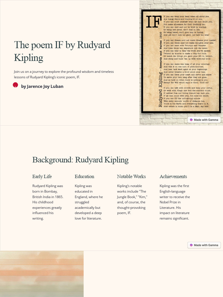 The Poem IF by Rudyard Kipling | PDF | Rudyard Kipling | Poetry