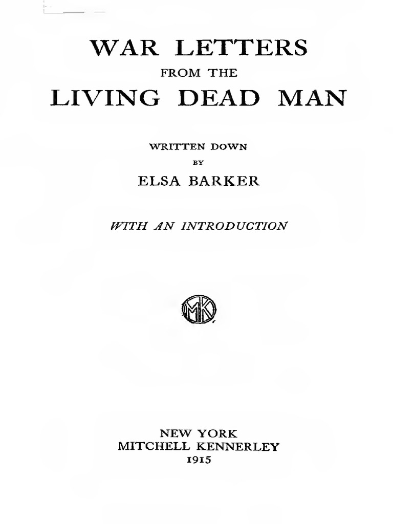 Elsa Barker War - Letters From A Living Dead Man | PDF | Rms Lusitania