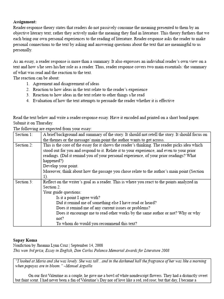 Sapay Koma Assignment | PDF | Experience