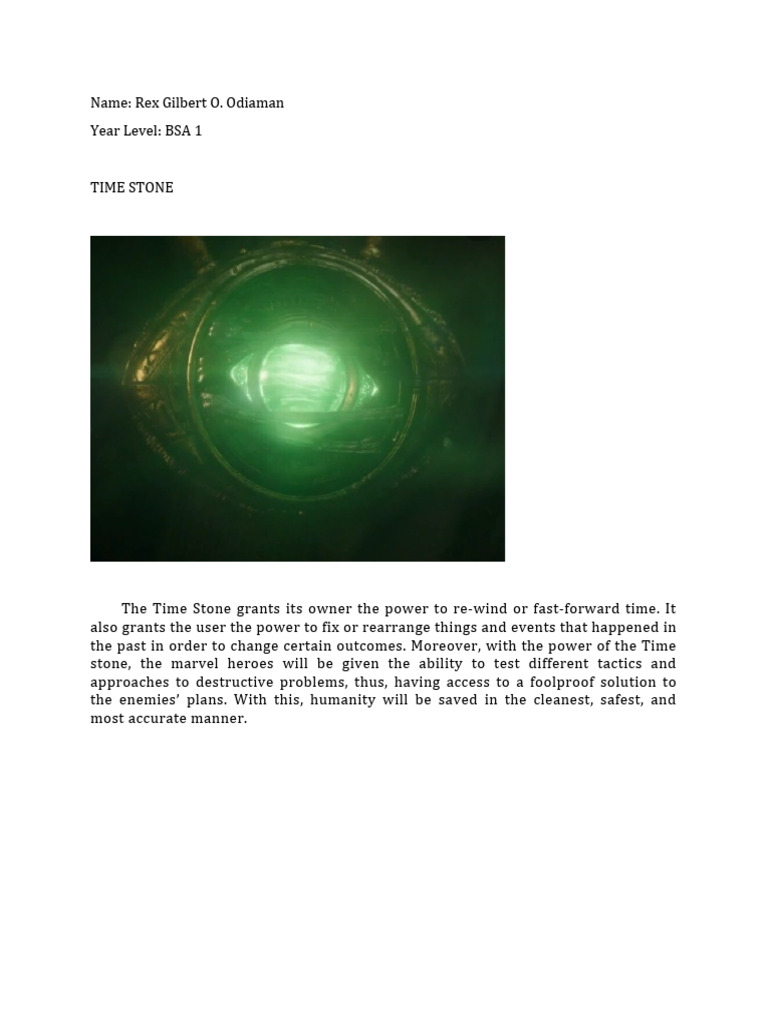 The Power of the Time Stone Explained | PDF | Science & Mathematics