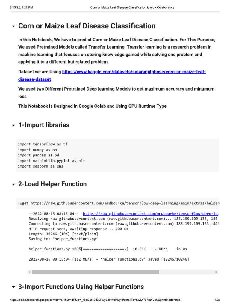 Corn Maize Leaf Disease Classification | PDF