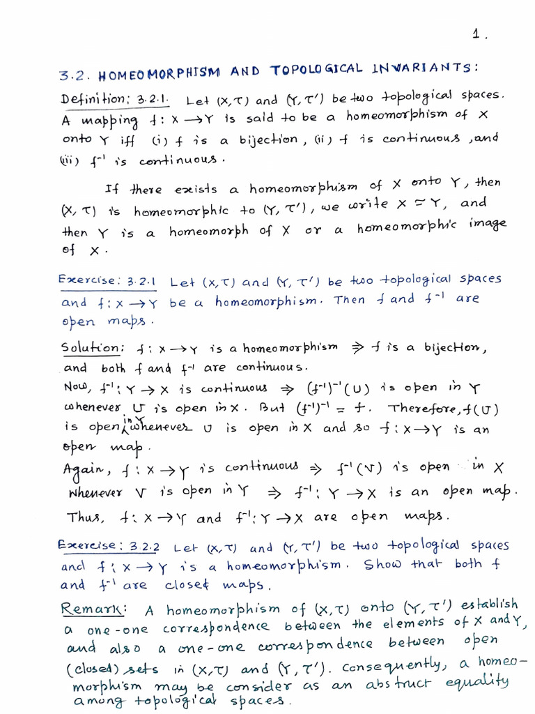 Homeomorphism | PDF | Functions And Mappings | Mathematical Concepts