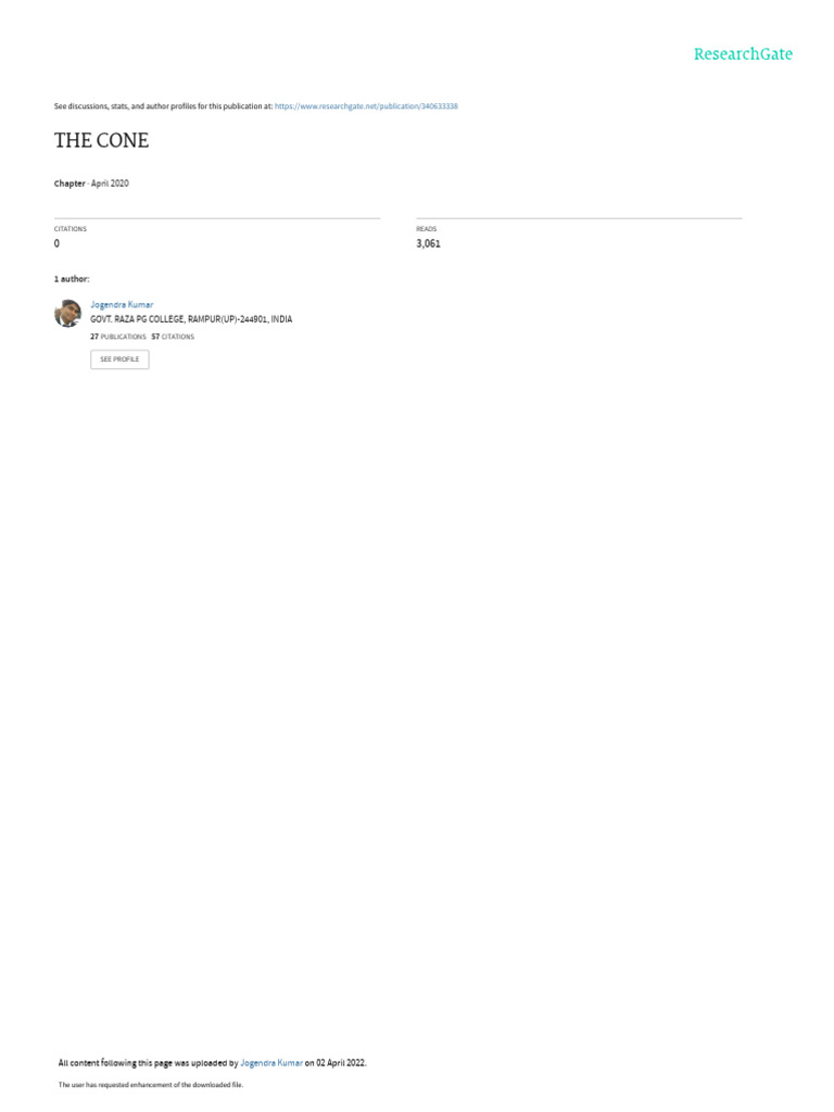 Cone | PDF | Circle | Tangent