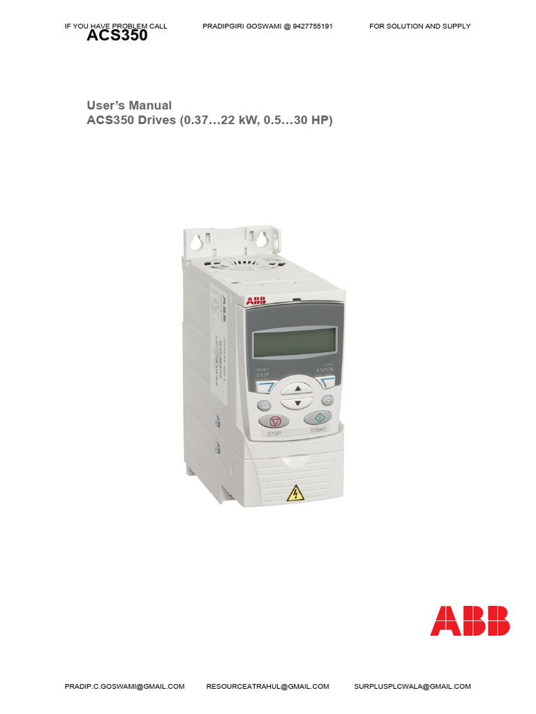 Abb Acs 350 Drives (0.37 22 KW 0.5 30 HP) User Manual | PDF ...