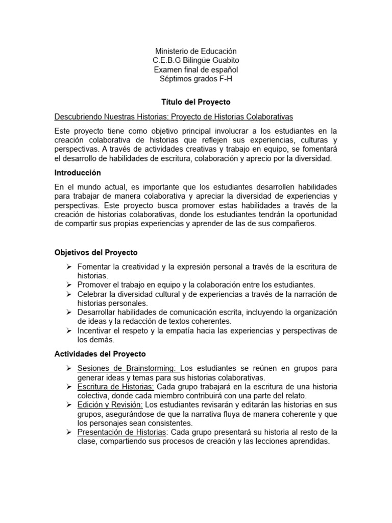 Proyecto de Septimo | PDF | Aprendizaje | Creatividad
