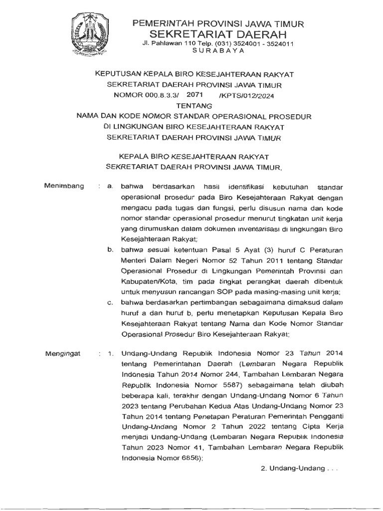 SK Sop Biro Kesra 2024 | PDF