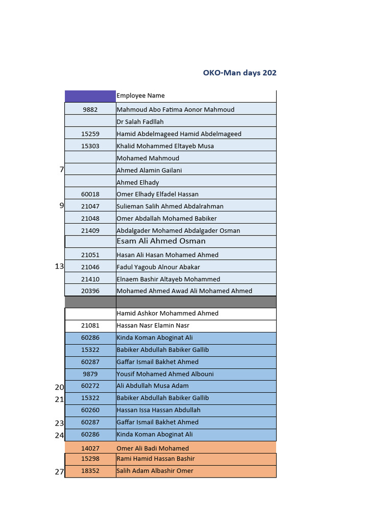 OKO Camp Mandays 2024 Me | PDF