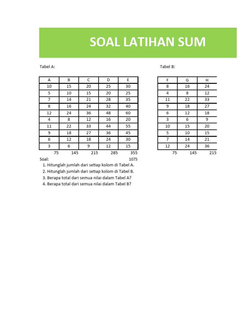 01 Soal Latihan SUM | PDF