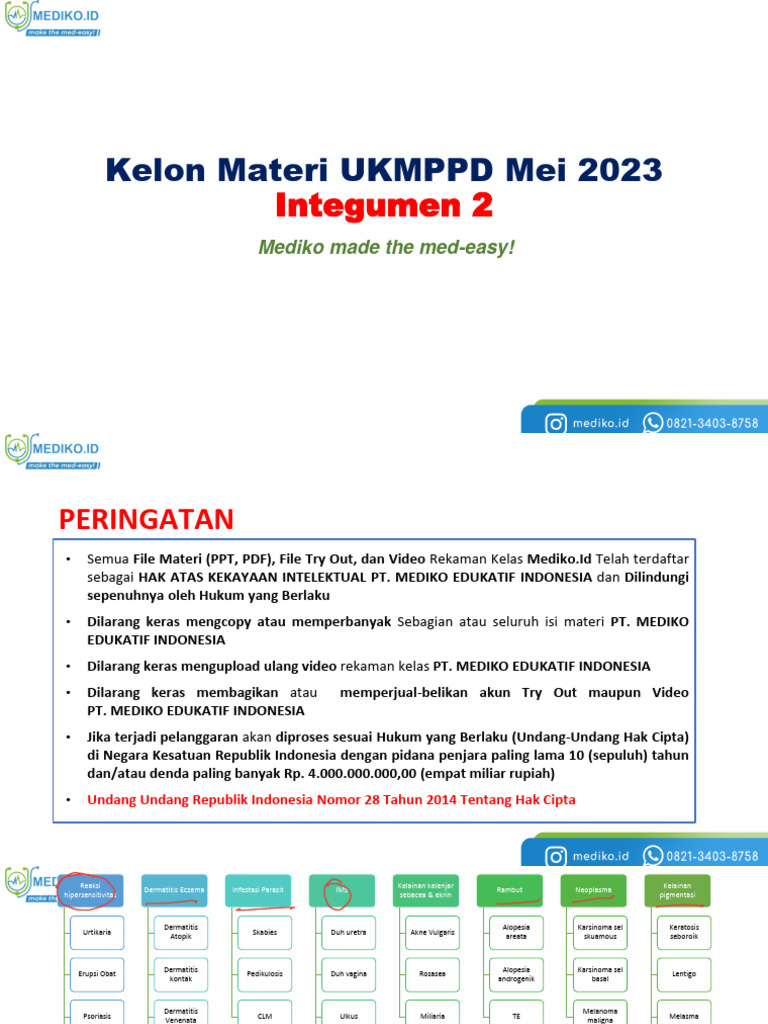 Integumen 2 Kelon Materi Mei 2023 DR Yolanda | PDF