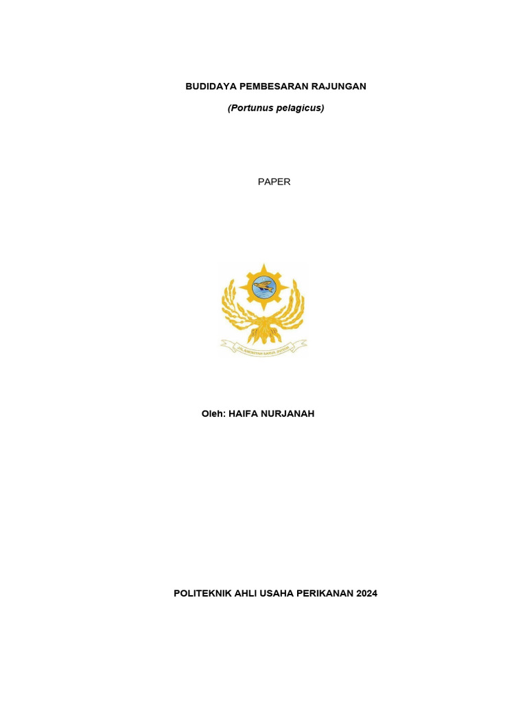 Budidaya Pembesaran Kepiting Rajungan Paper | PDF