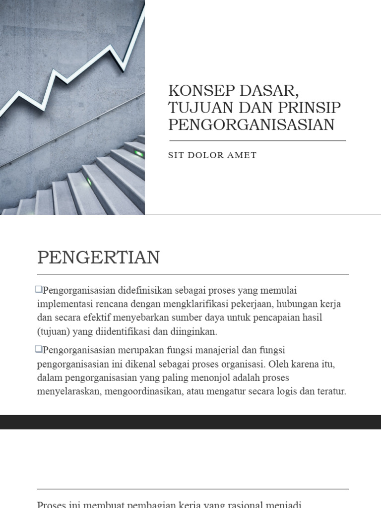 Materi Pertemuan 4 - Konsep Dasar, Tujuan Dan Prinsip Pengorganisasian | PDF