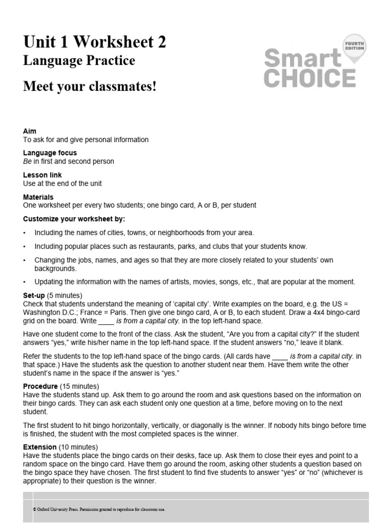 SC4e - Level 1 - Unit 01 - Worksheet2 | PDF