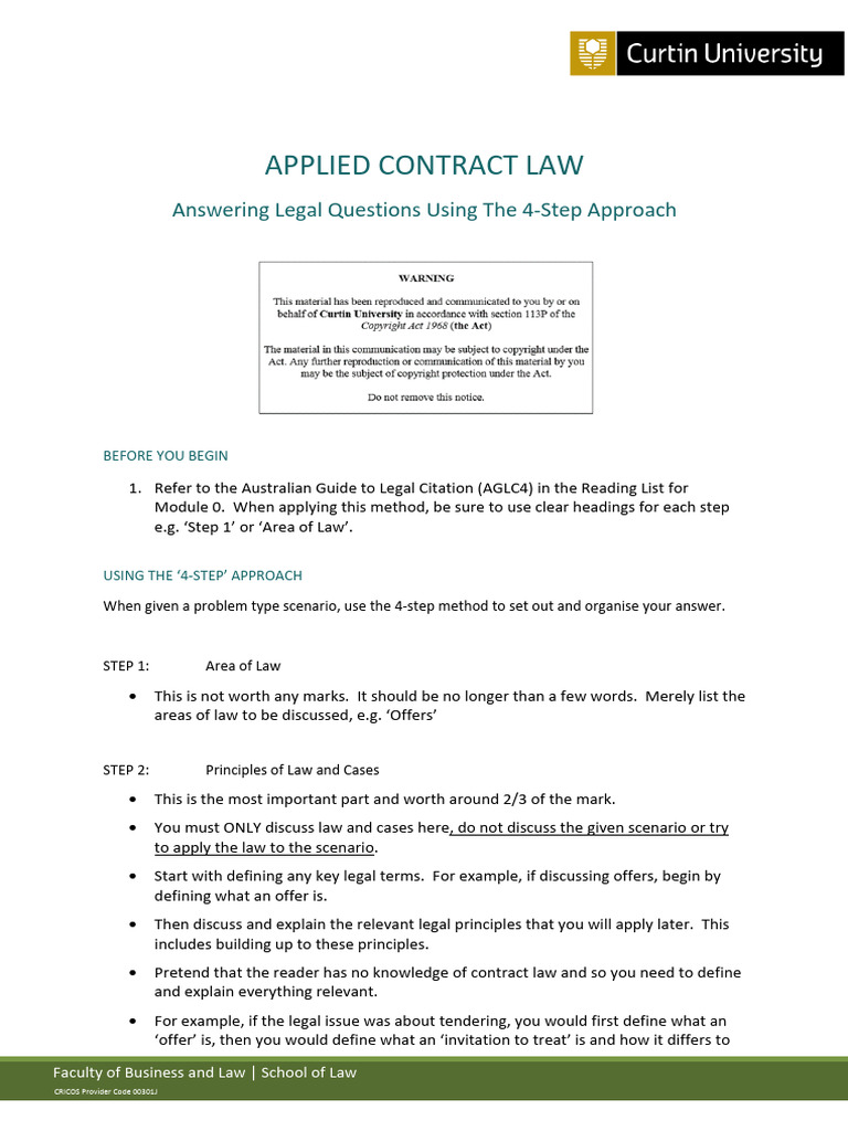 Applied Contract Law Guide | PDF | Offer And Acceptance | Consideration