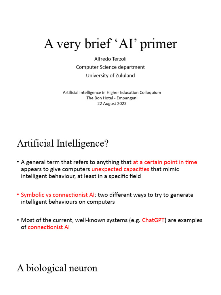 A Very Brief AI' Primer | PDF | Artificial Intelligence | Intelligence (AI) & Semantics