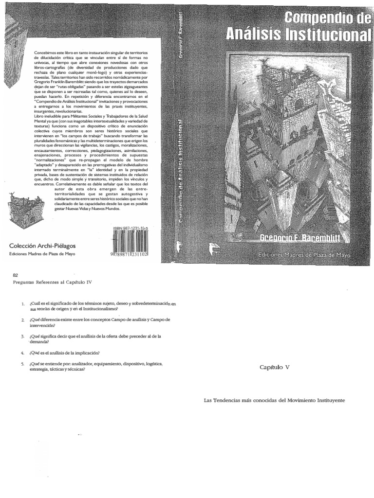 04 - Baremblitt - Compendio de Analisis Institucional. Cap 5 y 7 | PDF