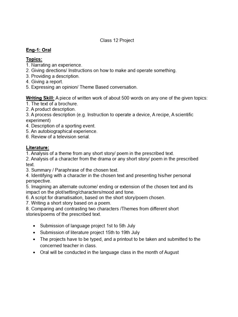 Class 12 Project Guidelines and Topics | PDF | Matrix (Mathematics ...