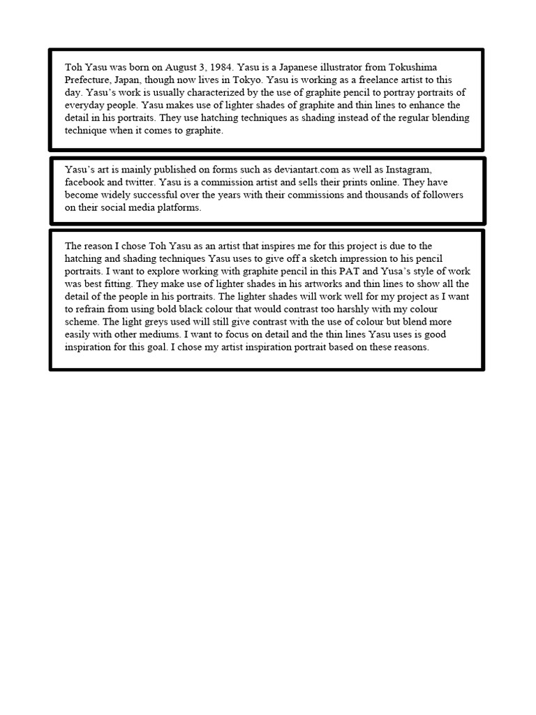 Final Pat Artist Info | PDF | Paintings | Pencil