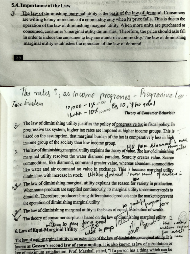 Law of Equi Marginal Utility - Economics | PDF | Utility | Marginal Utility