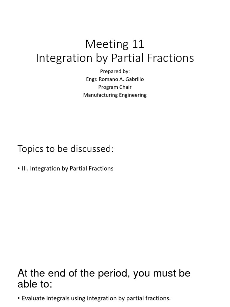 Integration by Partial Fractions Guide | PDF | Polynomial | Factorization