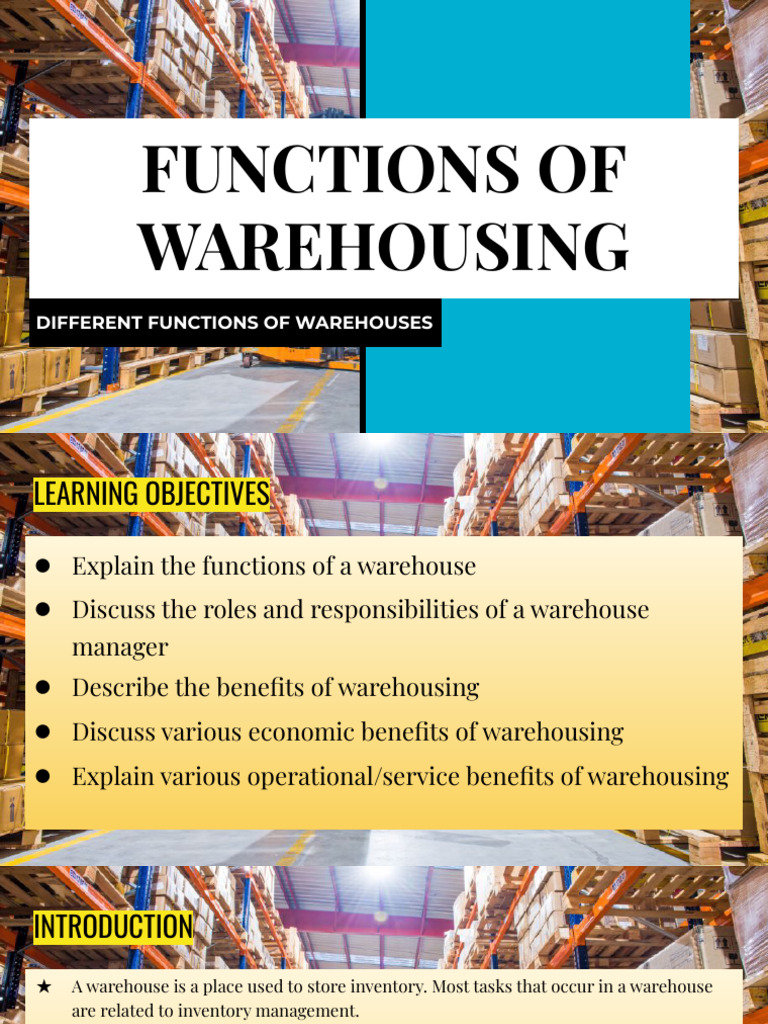 Functions of Warehousing | PDF | Warehouse | Logistics