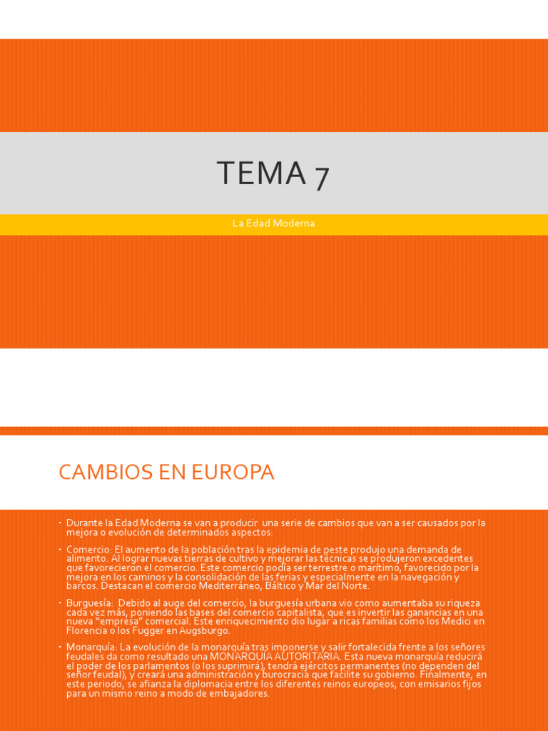 Tema 7 Edad Moderna | PDF | Imperio español | Cristobal colon