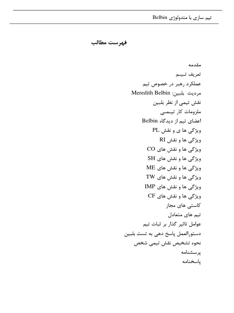 Belbin Test 347974 | PDF