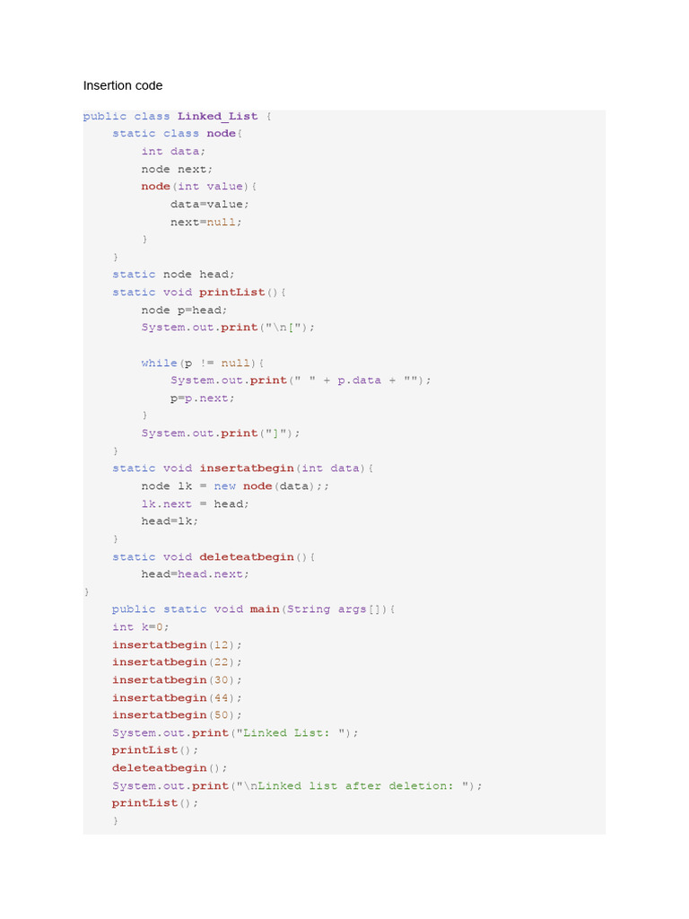Java Linked List Operations | PDF
