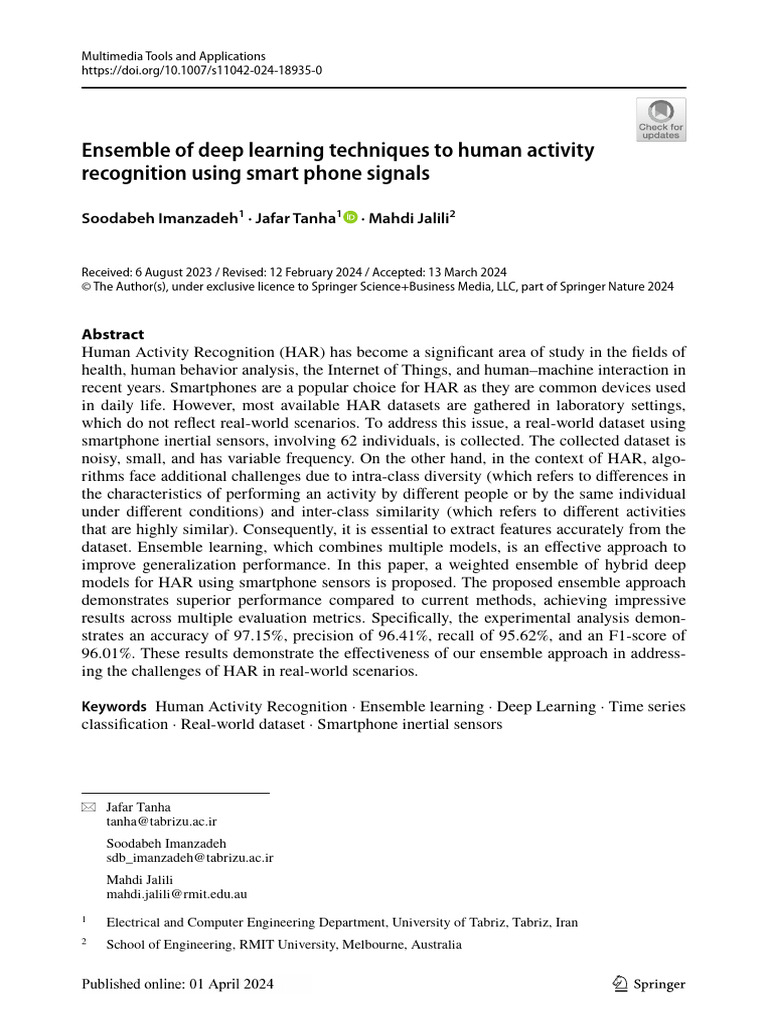 Ensemble of Deep Learning Techniques To Human Activity Recognition Using Smart Phone Signals ...