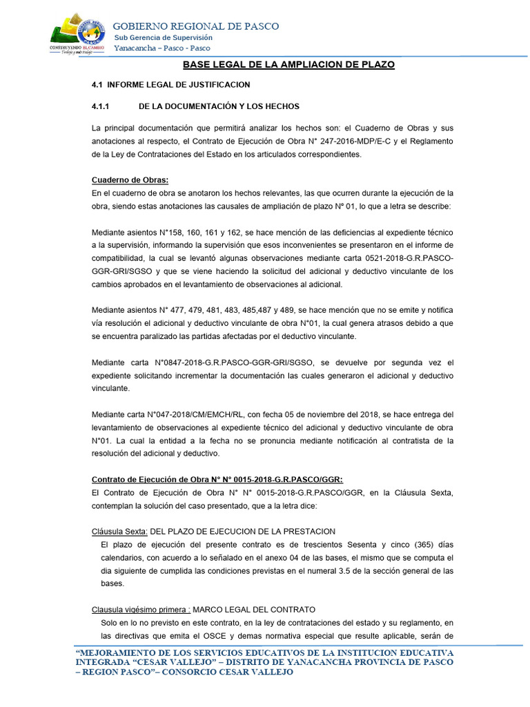 Base Legal - Amp. Plazo #01 - CONCEPCCION | PDF | Presupuesto | Economias