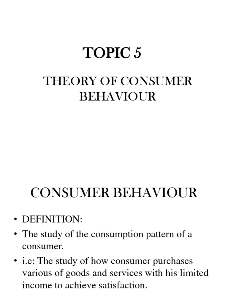 Topic 5 Eco162 | PDF | Utility | Consumer Behaviour