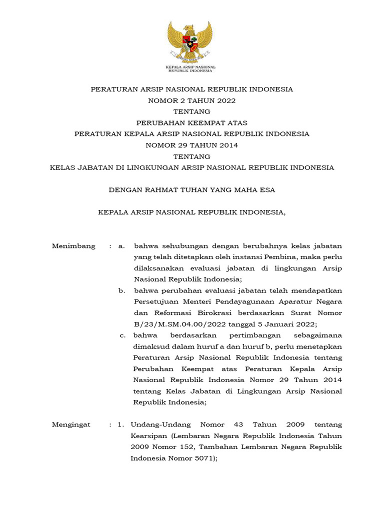 PANRI Nomor 2 Tahun 2022 | PDF