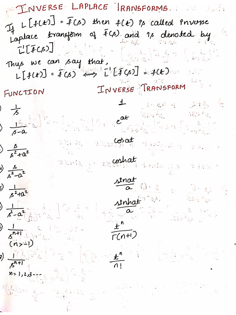 Inverse Laplace Transform II | PDF