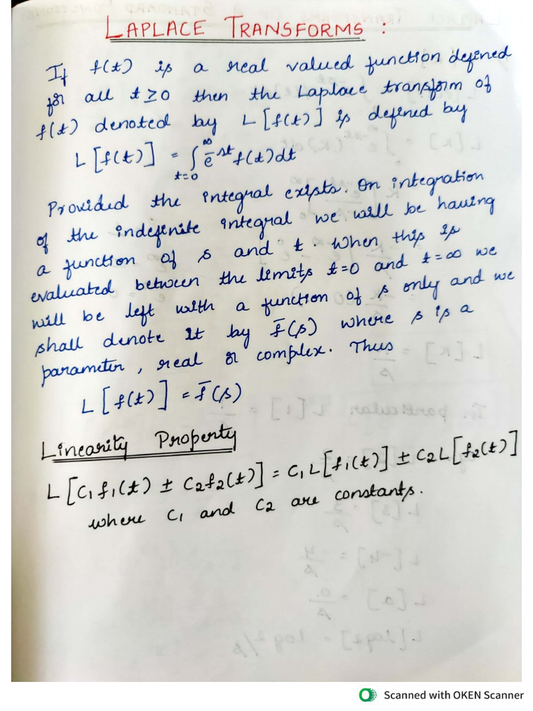 Laplace Transform | PDF
