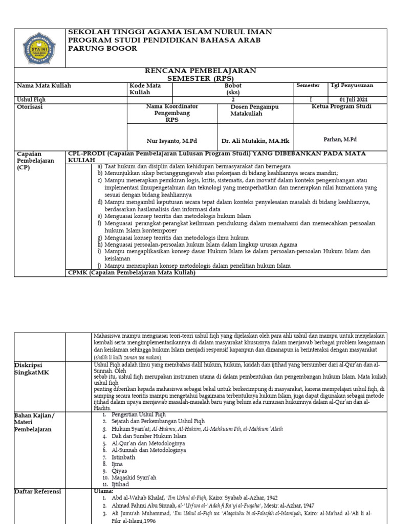 Rps Ushul Fiqh Pba | PDF