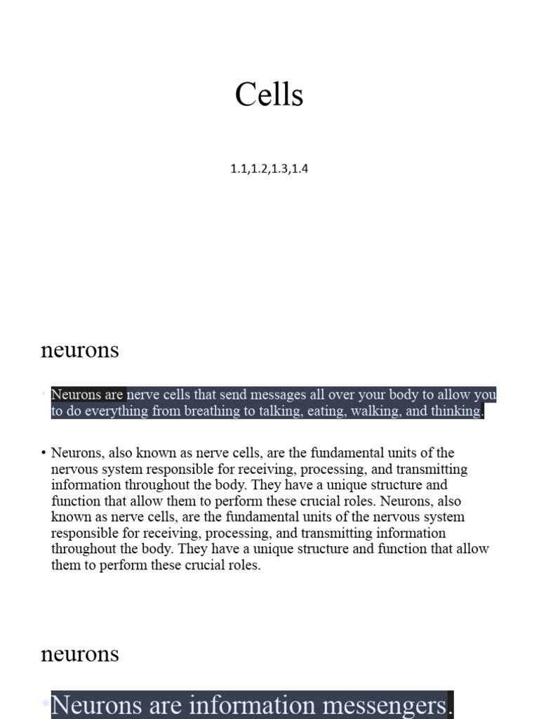 Cells | PDF