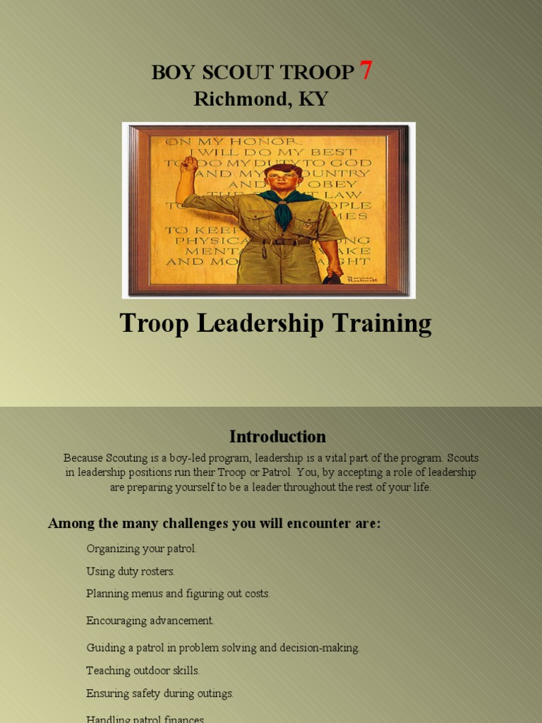Troop Leadership Training: Boy Scout Troop Richmond, KY | PDF ...
