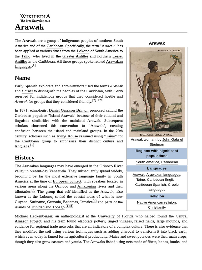 Arawak | PDF | Indigenous Peoples Of The Americas | Caribbean
