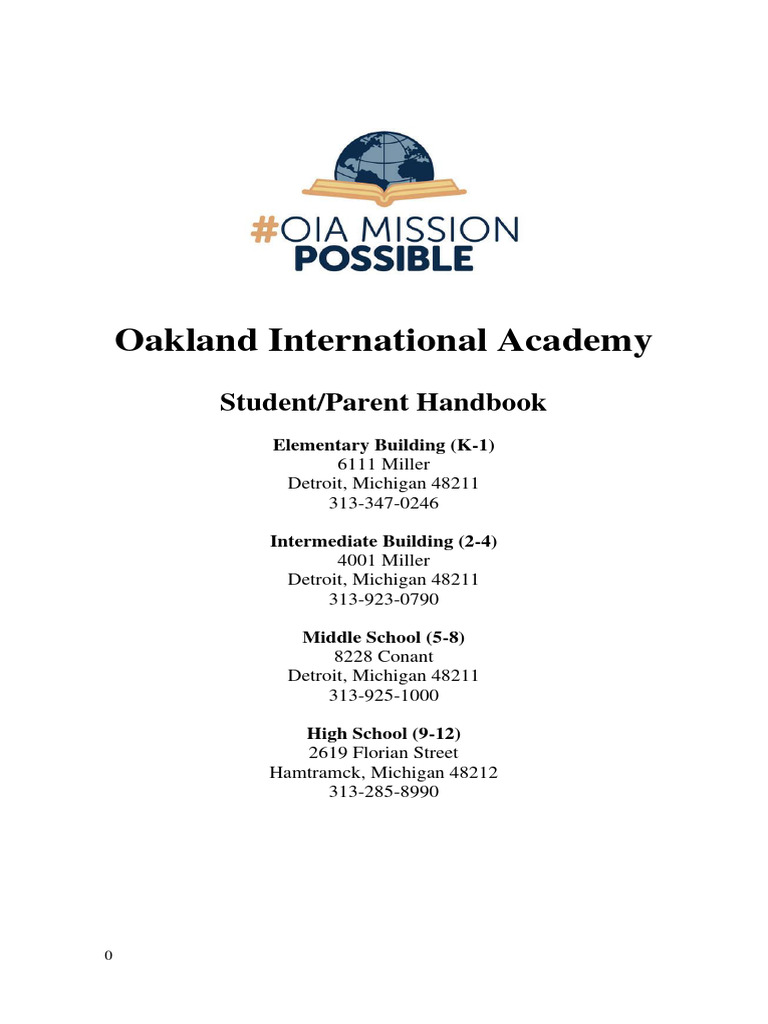 OIA student handbook revised 2023 | PDF | Sweater | Dress