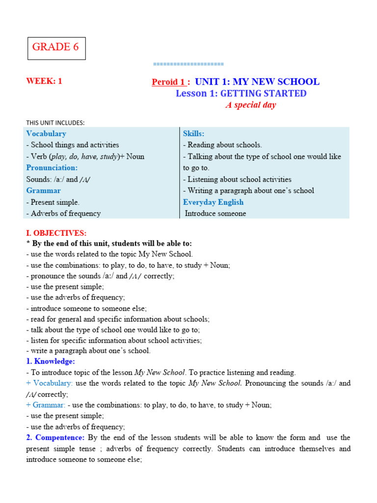 Grade 6 - Week 1 | PDF | English Language | Question
