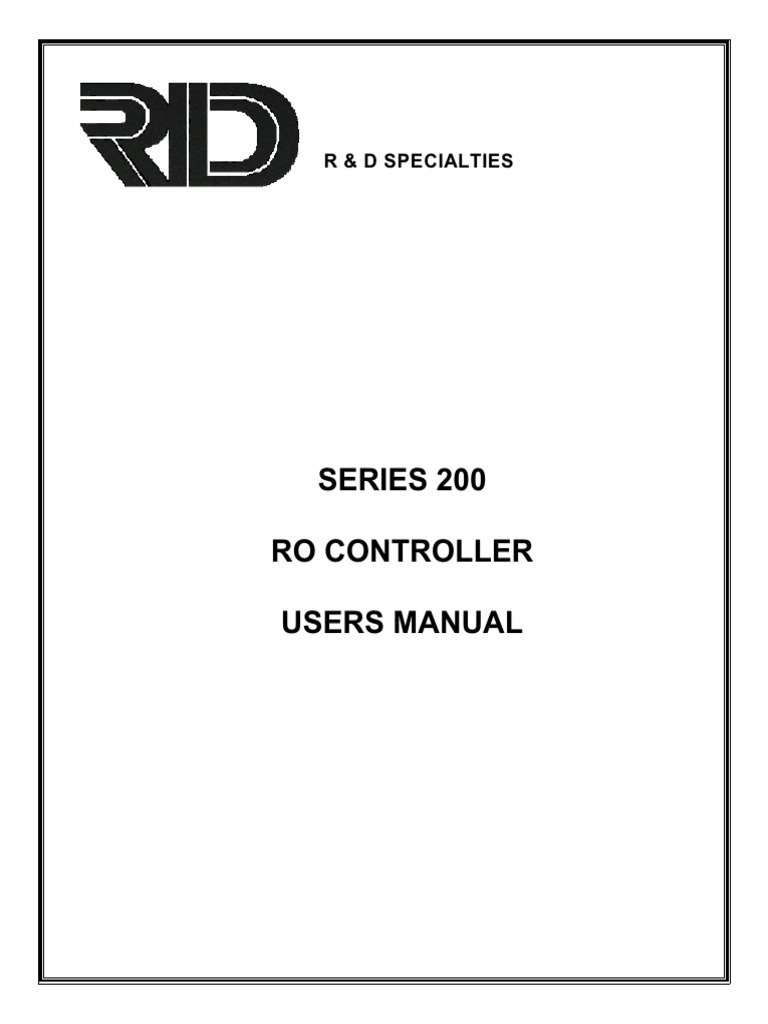 R&D SPECIALTIES - S200 Manual V13 | PDF | Switch | Integrated Truss Structure