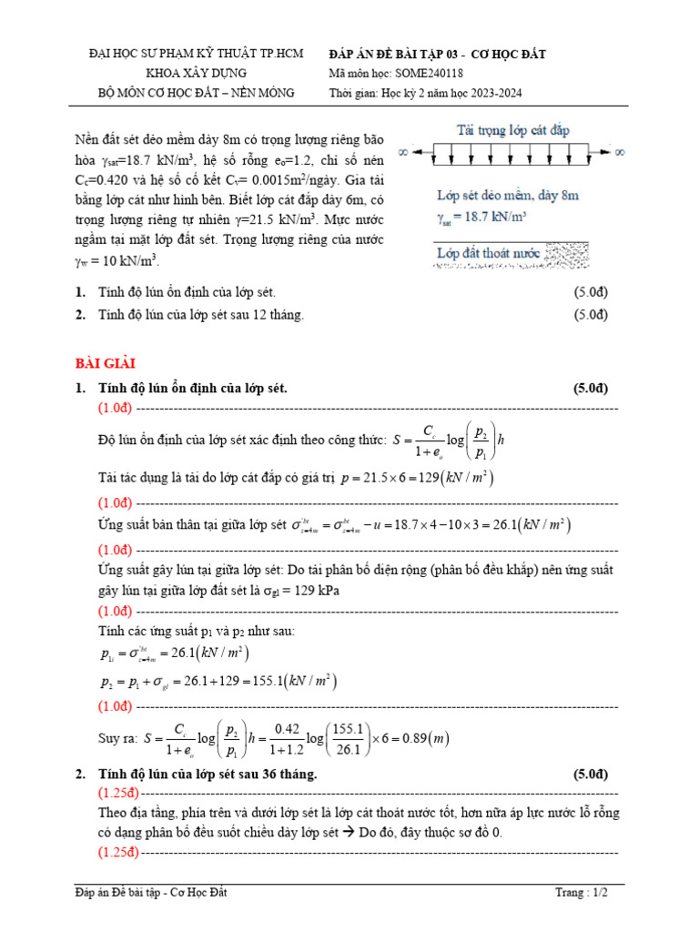 03b. Dap An Bai Tap 03 - HK2 2324 | PDF
