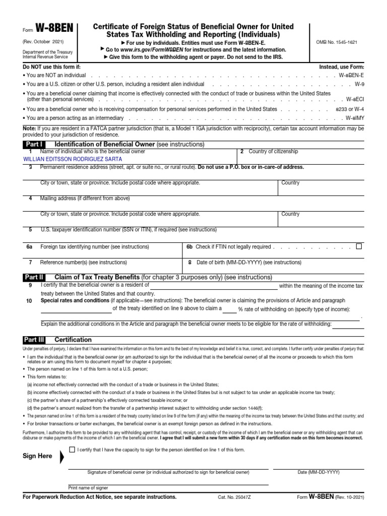 FW 8 Ben | PDF | Irs Tax Forms | Public Finance