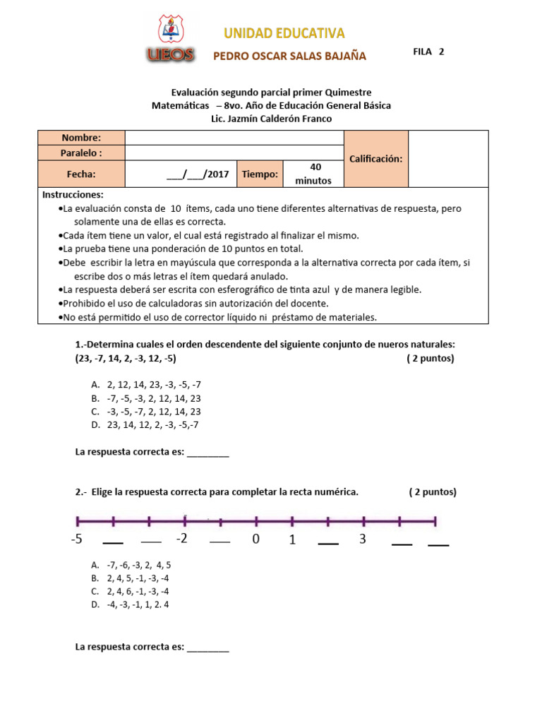 Octavo MATEMATICAS Fila2 | PDF | Matemáticas