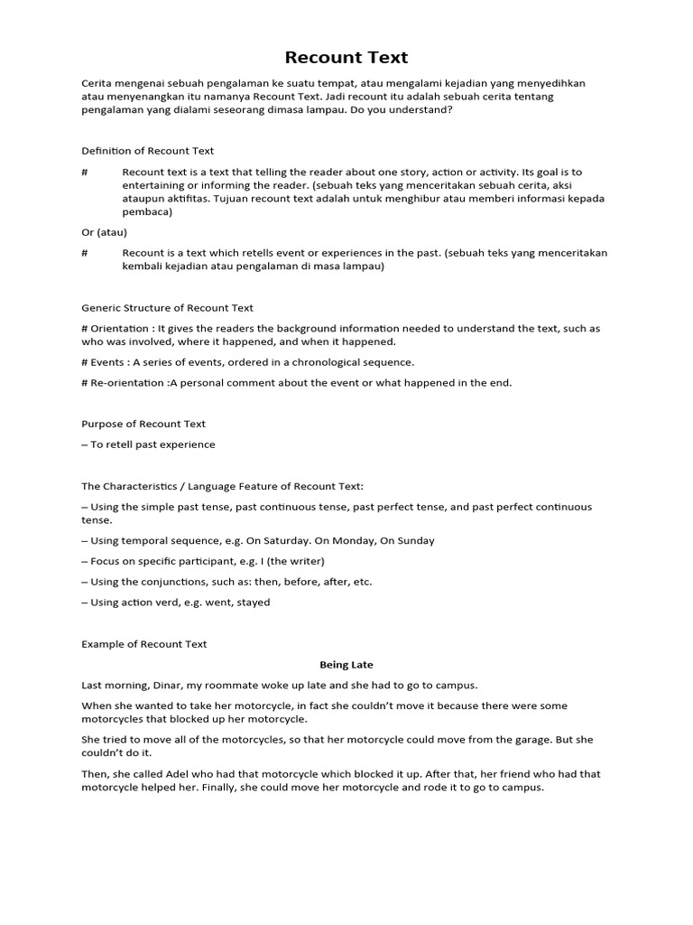 Recount Text Definition | PDF