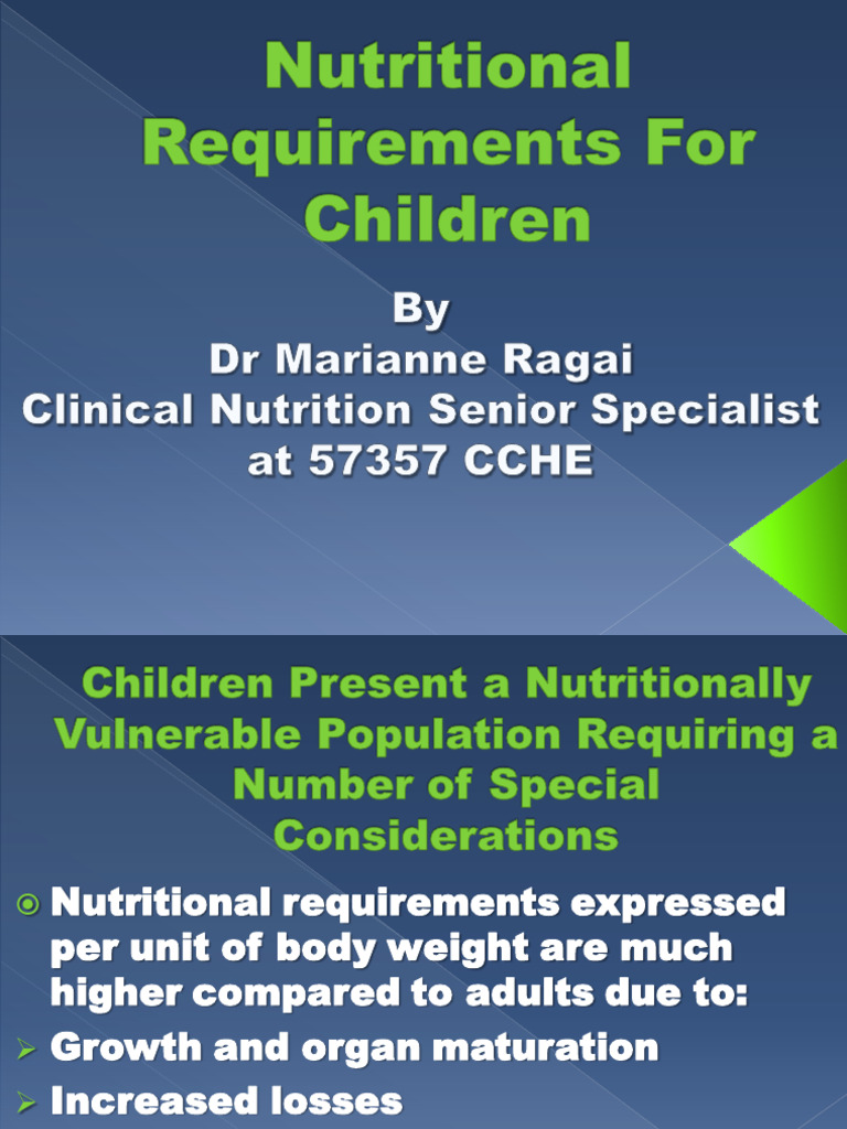 Nutrition Requirements for Children | PDF | Fat | Cooking Oil