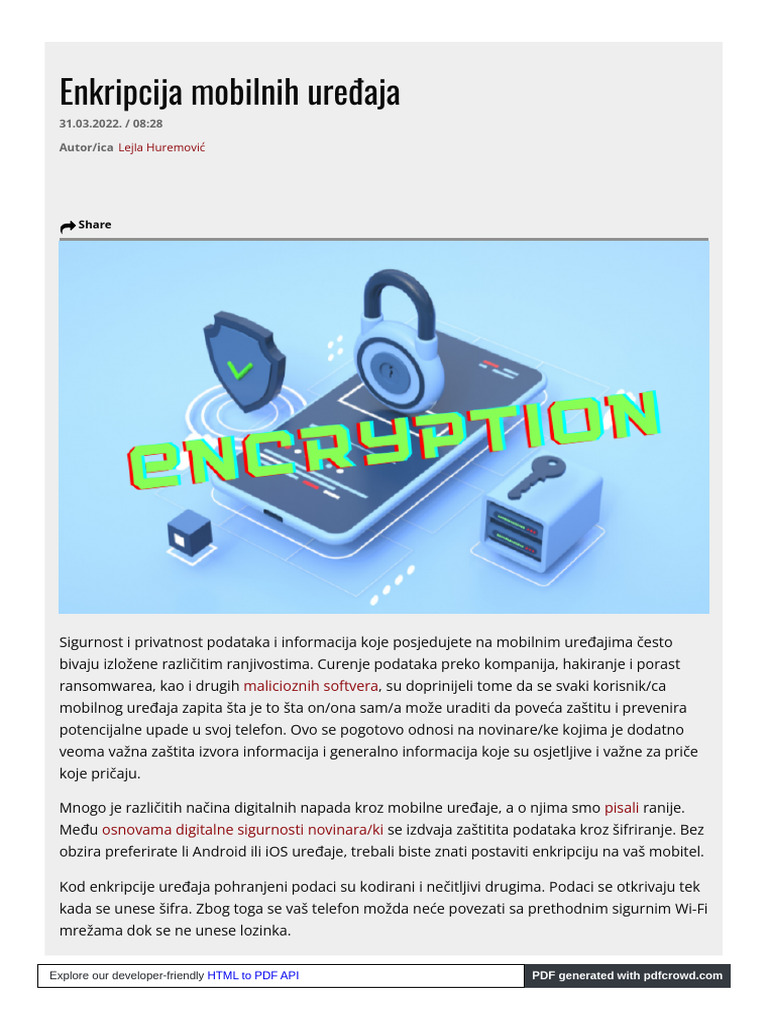 Enkripcija Mobilnih Uređaja | PDF