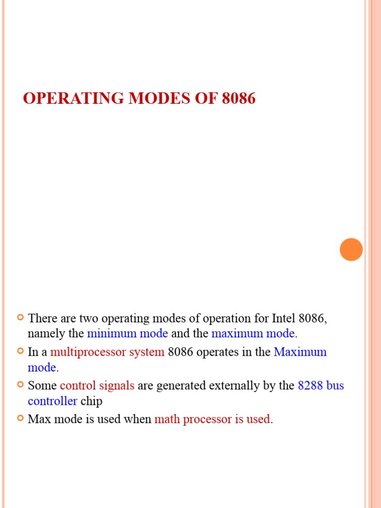 8086 Operating Modes Explained | PDF